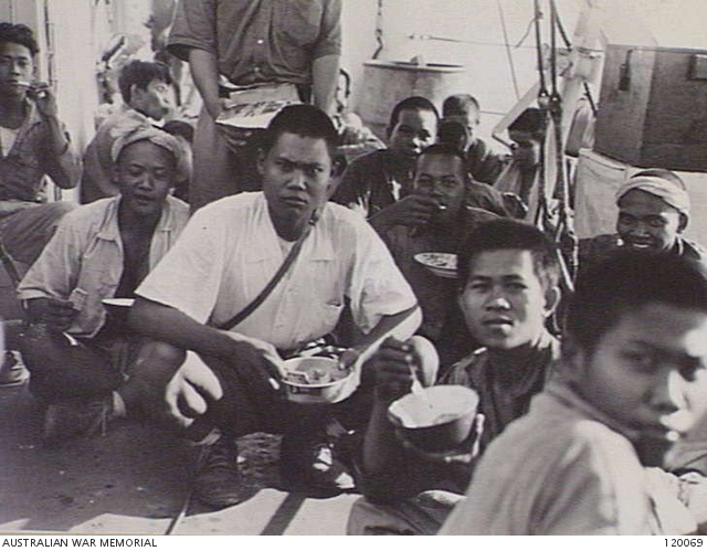 KOEPANG, TIMOR 1945-10-02. TIMFORCE. THE AUSTRALIAN CORVETTE HMAS ...