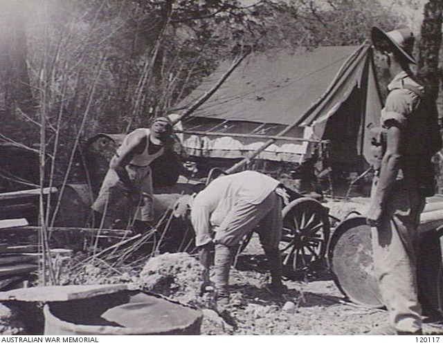 KOEPANG, TIMOR 1945-10-06. AT THE 12/14TH BATTALION CAMP JAPANESE ...