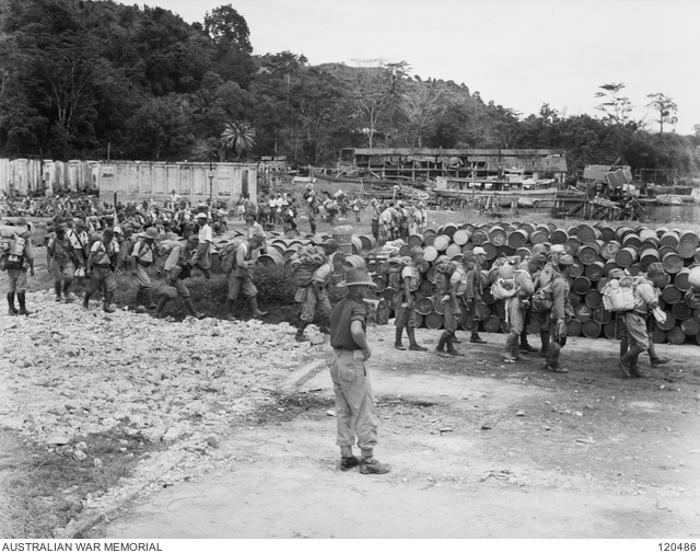 SANDAKAN 1945-10-27. NORTH EAST BORNEO FORCE. JAPANESE PRISONERS FILING ...