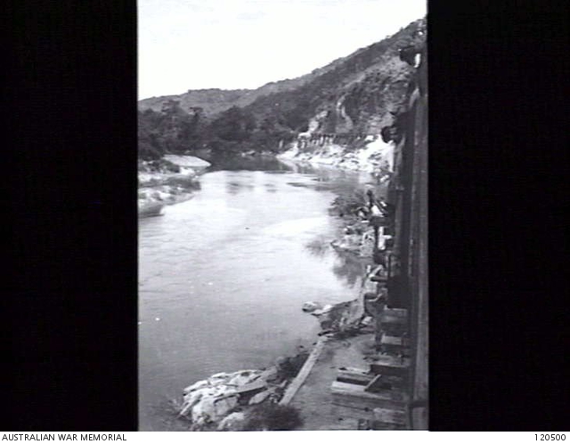 Wampo (Wang Po), Thailand. 22 October 1945. The Kwai Noi river and the ...