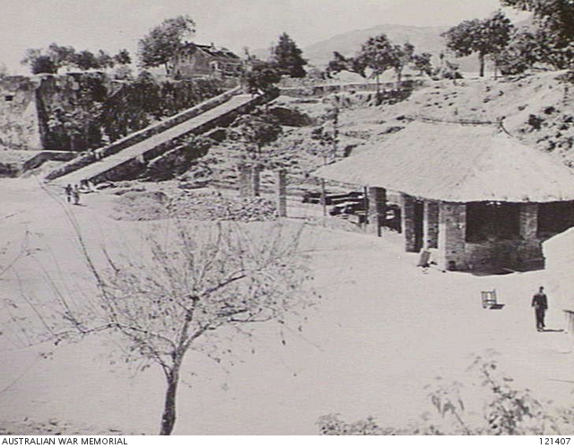 BOBANARO, FRONTEIRA, PORTUGUESE TIMOR 1945-12-11. THE OLD FORT SEEN ...