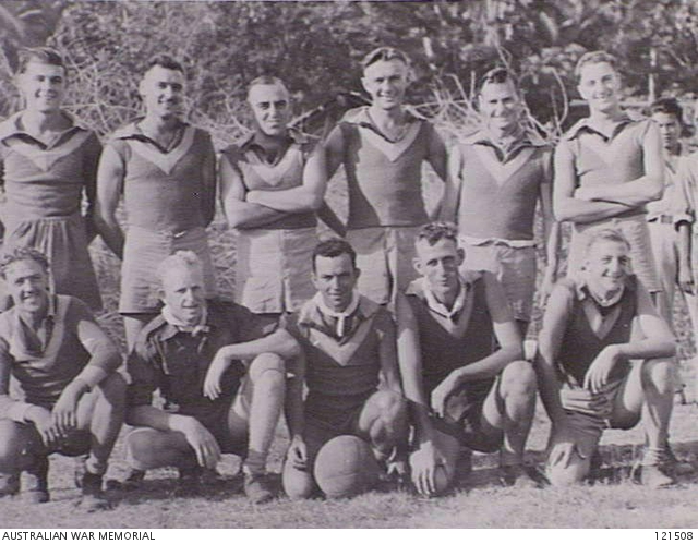 BAKENASE, DUTCH TIMOR 1945-11-15. THE DUTCH ORGANISED A GAME OF SOCCER ...