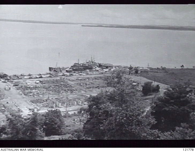 SANDAKAN, NORTH BORNEO 1945-10-26. A VIEW FROM THE RIDGE BEHIND THE ...