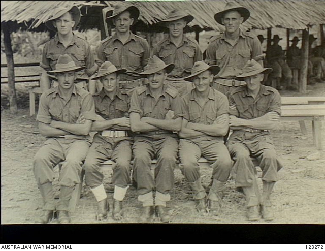 Torokina, Bougainville Island. 1945-10-19. Members of B Company, 47th ...