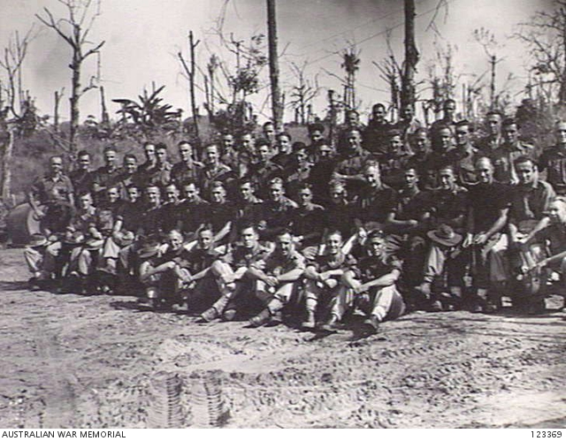 BALIKPAPAN, BORNEO. 1945-11-08. UNIDENTIFIED OFFICERS AND MEN OF THE 2 ...