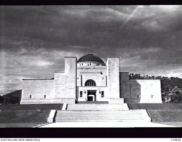 CANBERRA, ACT 1945-12-03. FRONT VIEW OF THE AUSTRALIAN WAR MEMORIAL ...
