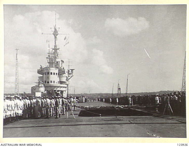 SYDNEY HARBOUR, 1945-12-06. THE SPACIOUS FLIGHT DECK OF HMS FORMIDABLE ...