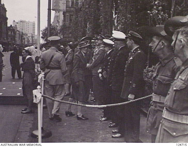 MELBOURNE, VIC 1945-11-29. LADY DUGAN, THE WIFE OF THE GOVERNOR OF ...