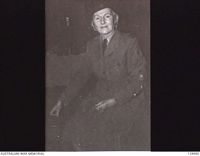 SYDNEY, NSW 1946-01-20. MISS N. J. STEVENSON, STAFF CLERK, IN HER ...