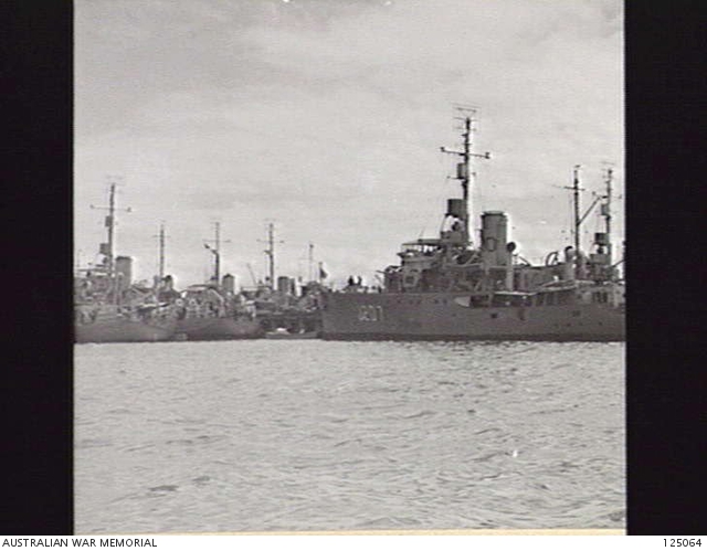 THE RAN CORVETTE HMAS MILDURA (J207). (PHOTOGRAPHER PTE M. V. GULLIVER ...