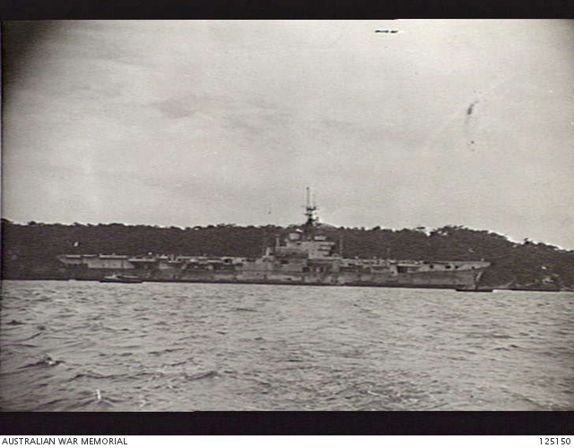 SYDNEY, NSW 1946-01-12. HMS VENGEANCE IN SYDNEY HARBOUR AFTER RETURNING ...