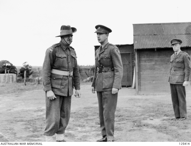 BORONIA, SYDNEY NSW. 1945. LIEUTENANT COLONEL A. E. WALTERS (LEFT ...