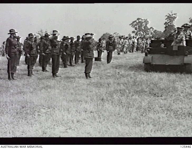ST IVES, NSW. 1945. BRIGADIER V. T. ENGLAND DSO VD, CORPS COMMAND NSW ...