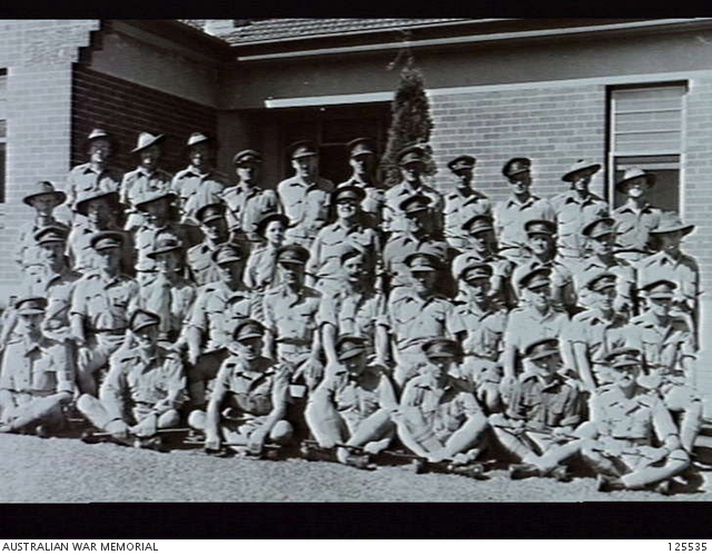 RANDWICK, NSW. 1945. STAFF OF THE LAND HEADQUARTERS SCHOOL OF ARTILLERY ...