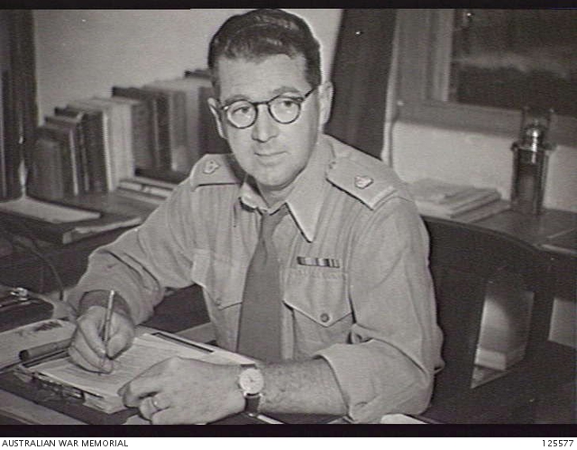 PAGEWOOD, NSW. 1946-01-15. MAJOR JAMES DAVIDSON, COMMANDING OFFICER OF ...