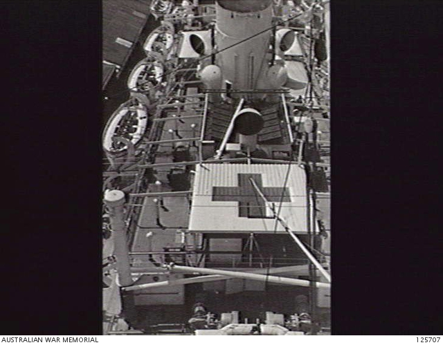 SYDNEY, NSW. 1946-02-05. THE UPPER DECK OF THE 2/1ST HOSPITAL SHIP ...