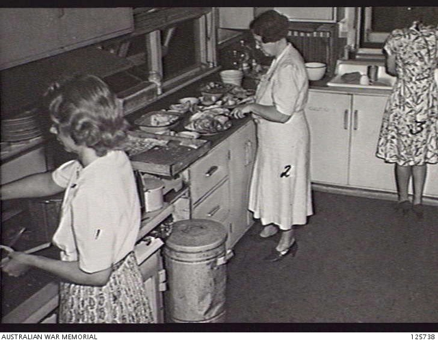SYDNEY, NSW. 1946-02-08. MISS HELEN KOMIS (1), MISS DOT FERRIER (2) AND ...