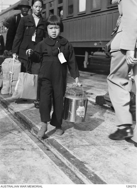 SYDNEY, NSW. 1946-03-06. WITH A BILLY OF WATER IN ONE HAND A LITTLE ...