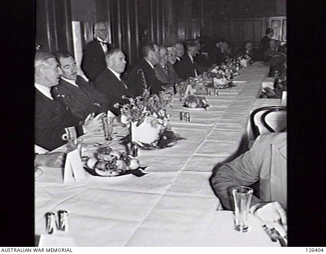 MELBOURNE, VIC. 1946-03-26. LORD LOUIS MOUNTBATTEN (FOURTH FROM LEFT ...