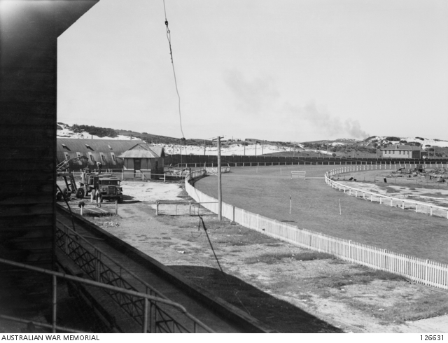 ROSEBERY, NSW. 1946-04-10. PANORAMIC VIEW OF ROSEBERY RACECOURSE ...
