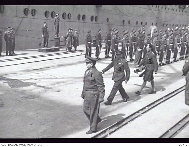 KURE HARBOUR, JAPAN. 1946-03-30. BRIGADIER ANDERSON AFTER LEAVING THE ...