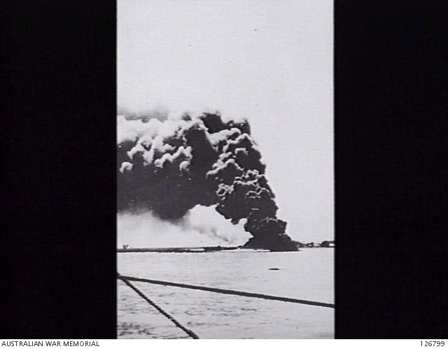 DARWIN, NT. 1942-02-19. DAMAGE TO SHIPPING DURING RAID BY JAPANESE ...