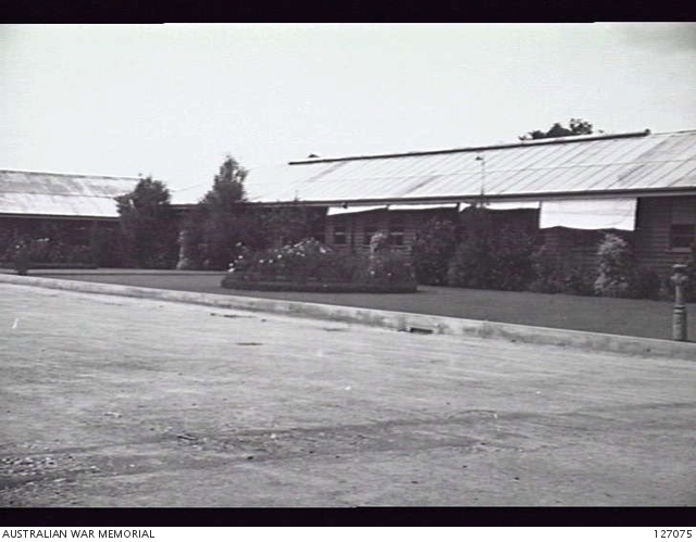 BANYO, QLD. 1946-05-17. EXTERIOR VIEW OF HEADQUARTERS, 7TH BASE ...