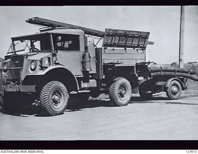 AUSTRALIA. TRUCKS, 15-CWT. FIRE TENDER (AUSTRALIAN), WITH TRAILERS, 2 ...