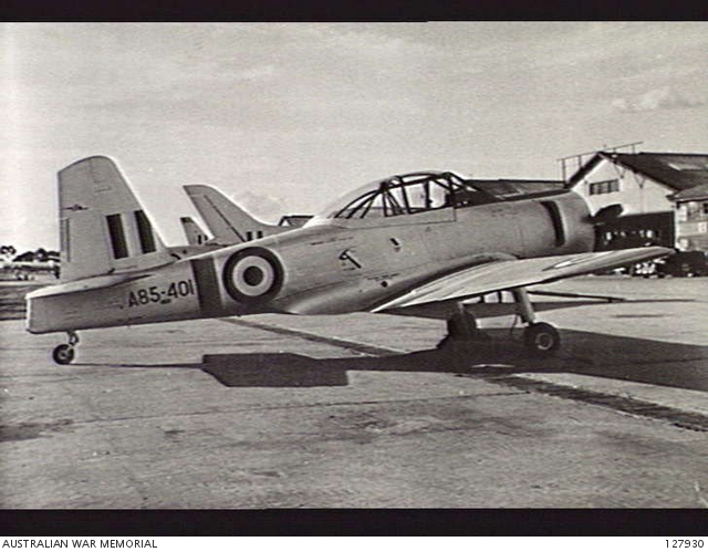 LAVERTON, VIC. 1955-09. C.A.C. WINJEEL TRAINER AIRCRAFT, A85-401, AT ...