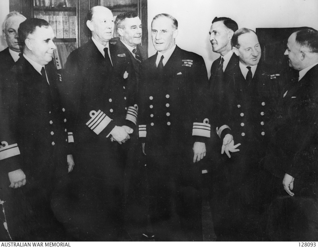 MEMBERS OF THE AUSTRALIAN NAVAL BOARD, 1941. FROM LEFT TO RIGHT: MR. R ...