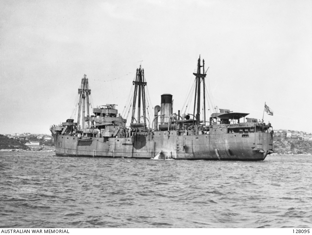 SYDNEY HARBOUR, AUSTRALIA, H.M.A.S. "BUNGAREE" AUXILIARY MINELAYER ...