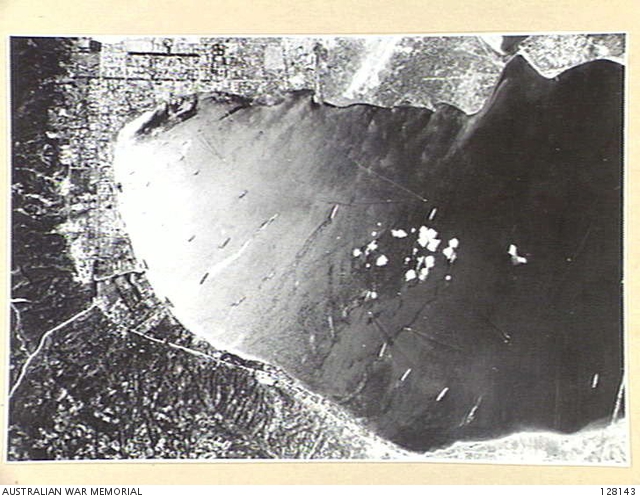 RABAUL, NEW BRITAIN, 1942-08-12. A CONCENTRATION OF BOMBS FROM RAAF ...