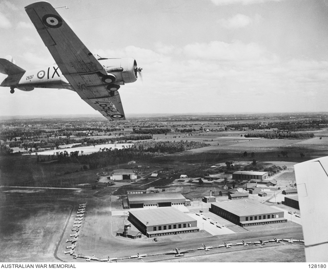 UPLANDS, CANADA. ? 1940. A HARVARD TRAINING AIRCRAFT OVER THE ROYAL ...