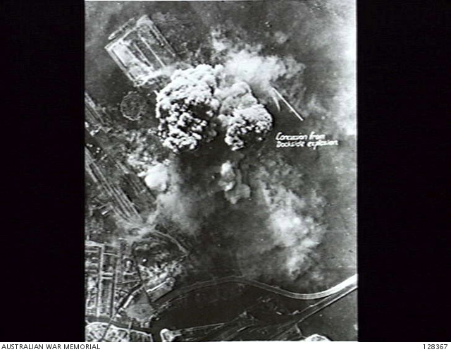 VENICE, ITALY. 1945-03-21. VENICE UNDER ATTACK BY NO. 3 AND NO. 450 ...