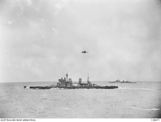 AT SEA. 1943. AN ALBACORE AIRCRAFT ON ANTI-SUBMARINE PATROL FLIES OVER ...