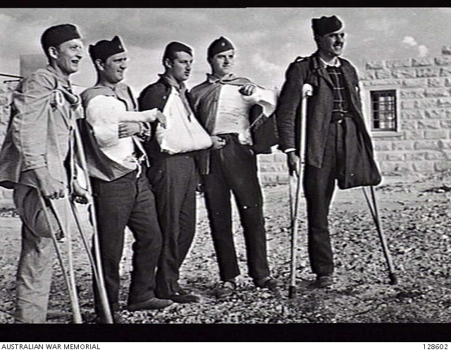 MALTA. 1944-02. WOUNDED YUGOSLAV GUERILLAS ENJOY THE SUNSHINE AT THE ...
