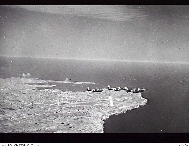 MALTA. 1943-08. RAF BALTIMORE AIRCRAFT FLYING OVER THE COAST ON THEIR ...