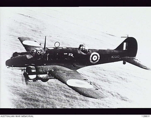 RAAF AIRCRAFT (A4) AVRO ANSON, W2083, WITH RAF SERIAL NUMBER, IN FLIGHT ...