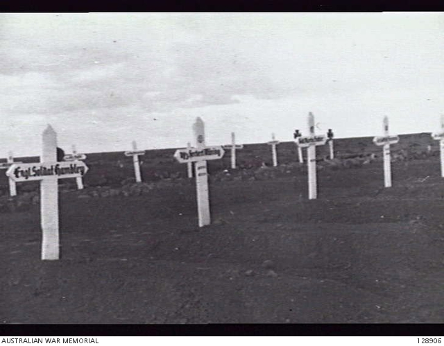EL ADEM, LIBYA. GERMAN CEMETERY, SOUTH WEST OF TOBRUK. GRAVE IN THE ...