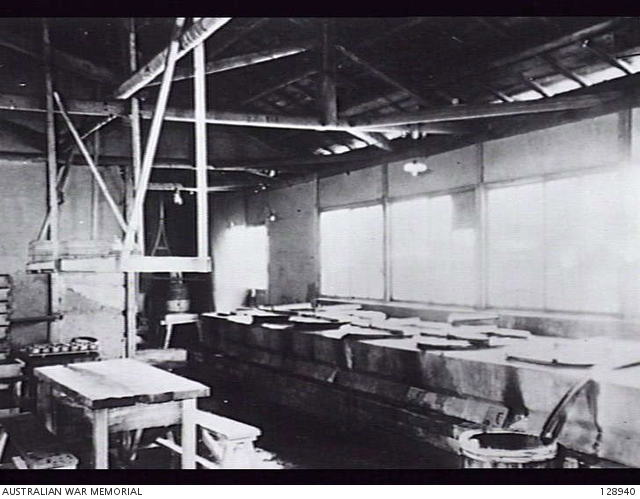 NIIHAMA YAMANE, JAPAN. C. 1945-11. THE KITCHEN AT THE HIROSHIMA ...