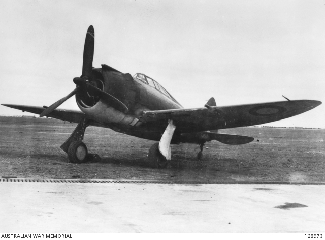 RAAF AIRCRAFT REPUBLIC LANCER, A56-?, AT AN AIRSTRIP. (DONOR: WING ...