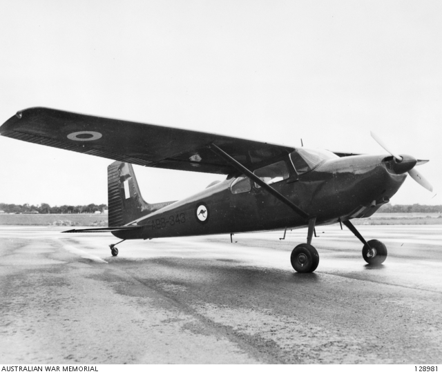 RAAF AIRCRAFT CESSNA 180, A98-343, AT AN AIRSTRIP. (DONOR: WING ...