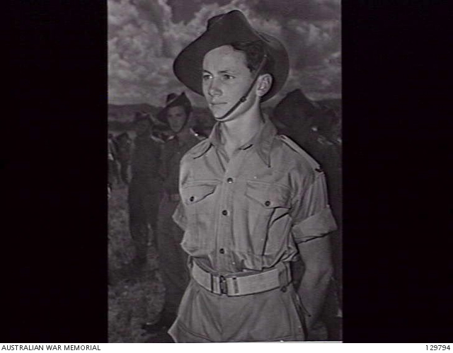 TX9423 Private Harold Winston Little, from Tasmania, stands at ease ...
