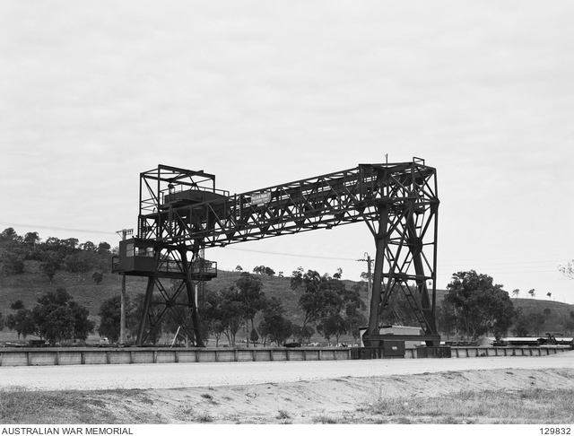 Gantry crane at 3rd Base Ordnance Depot, Bandiana, Victoria, used for ...