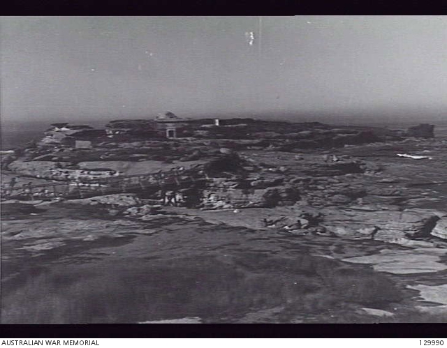 A rear and distant view of the searchlight emplacement at Cape Banks ...