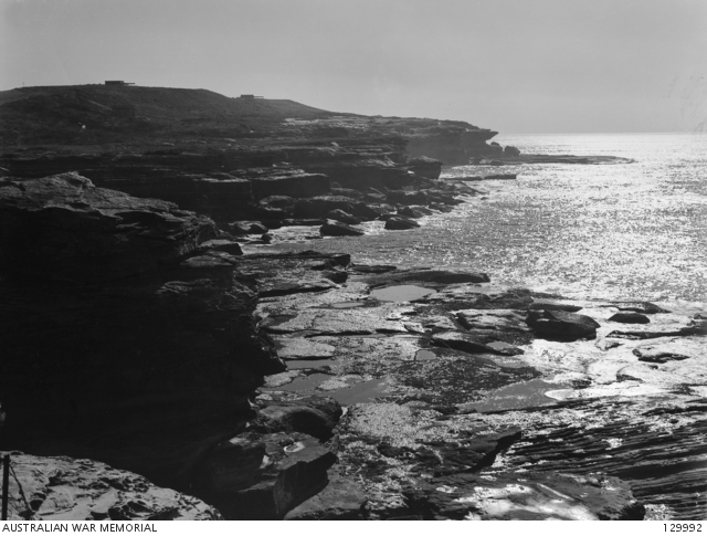 Two 9.2 inch coastal artillery guns on top of the cliffs at Cape Banks ...