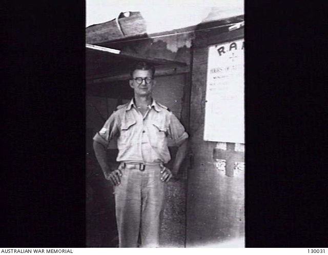 NX37385 Sergeant William Harold Creighton standing outside the ...