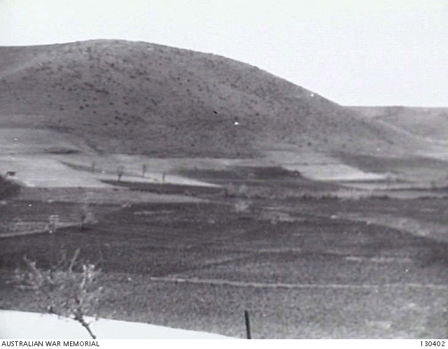 VEVI, GREECE. 1945-04-07. PANORAMIC VIEW OF 2/4TH BATTALION POSITIONS ...