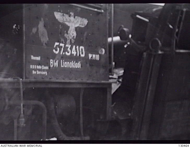 LARISA, GREECE. 1945-04-15. WRECKAGE OF GERMAN AND ITALIAN ROLLING ...