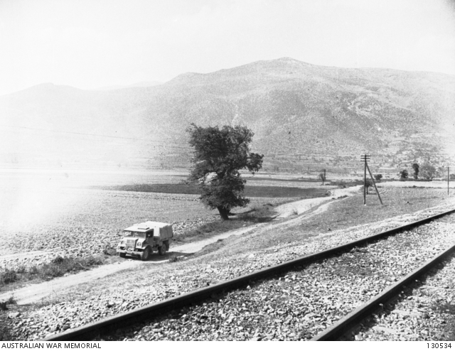 PINIOS RIVER, GREECE. 1945-04-20. LOOKING TOWARD PINIOS RIVER FROM 2 ...